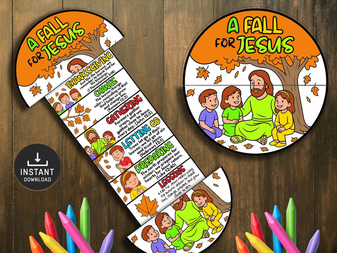 Fall for Jesus Craft, Folding Surprise Bible Craft, Bible Lesson ...