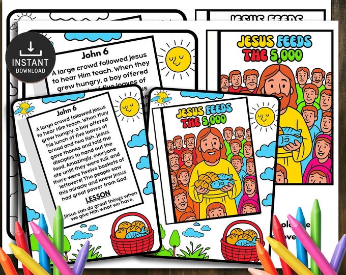 Jesús Alimenta a 5000, Spanish Jesus Feeds 5000 Printable Wheel ...