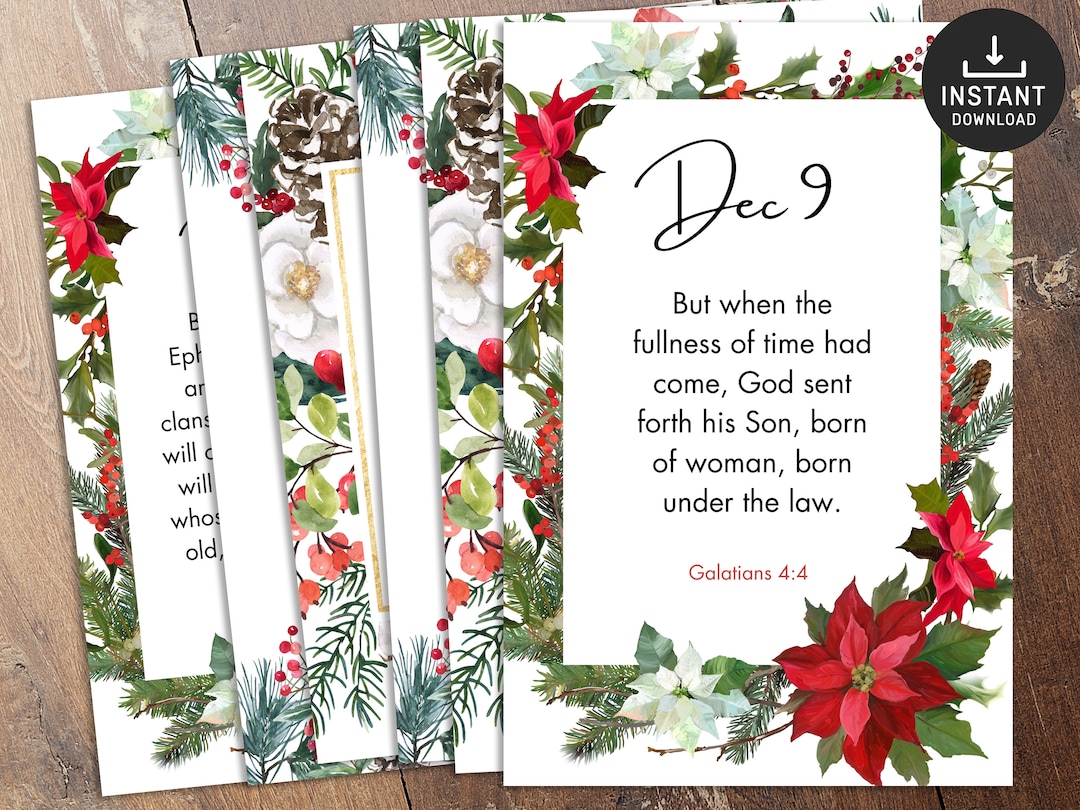 25 Advent Scripture Cards - Advent Calendar - Christmas Countdown ...