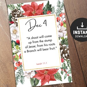 25 Advent Scripture Cards - Advent Calendar - Christmas Countdown ...