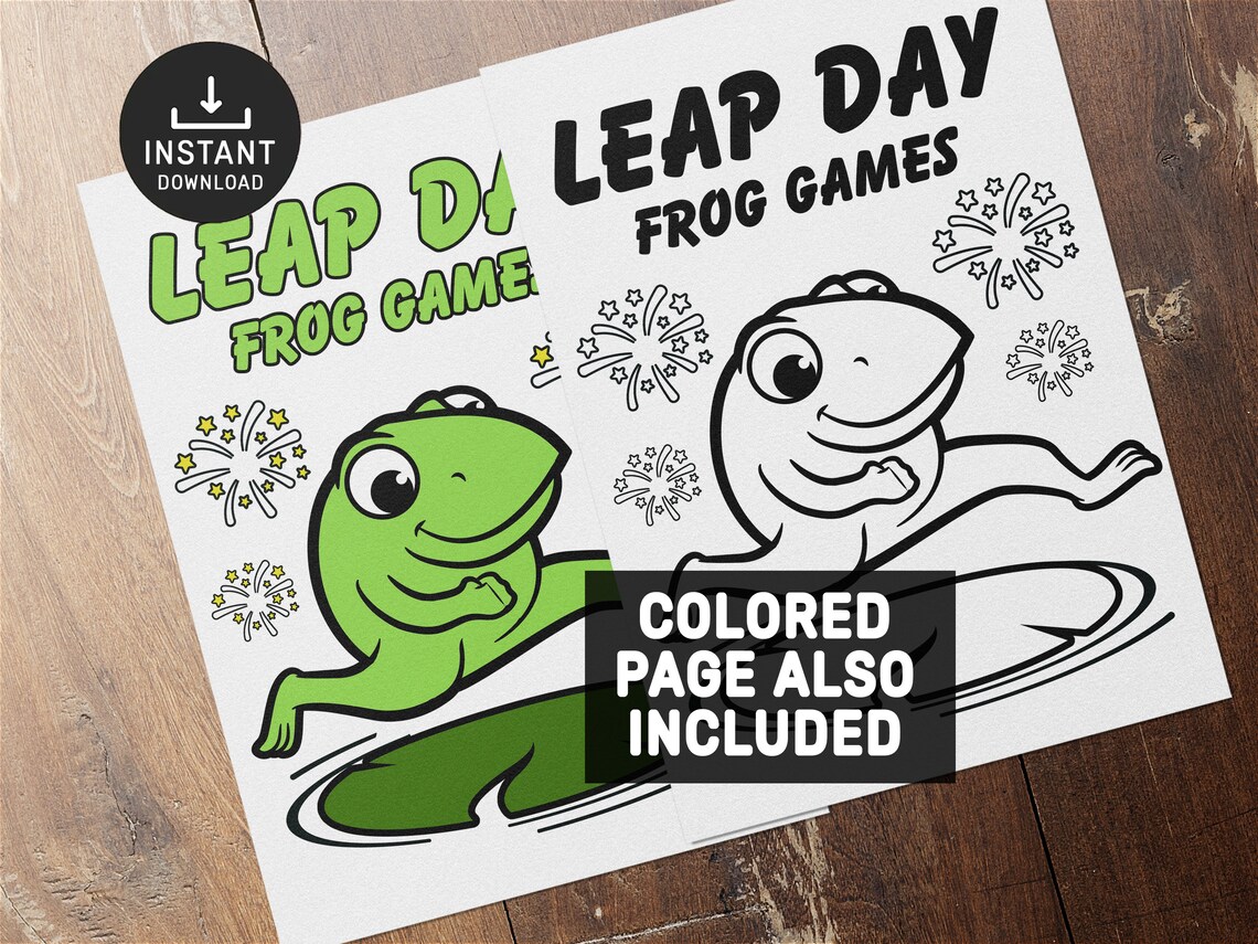 Leap Year Frog Game Bundle, Printable Games for Kids, Frog Birthday ...