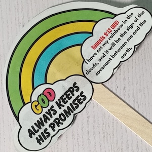 God's Promises Rainbow Fan Craft, Sunday School Lessons, Bible Activity ...