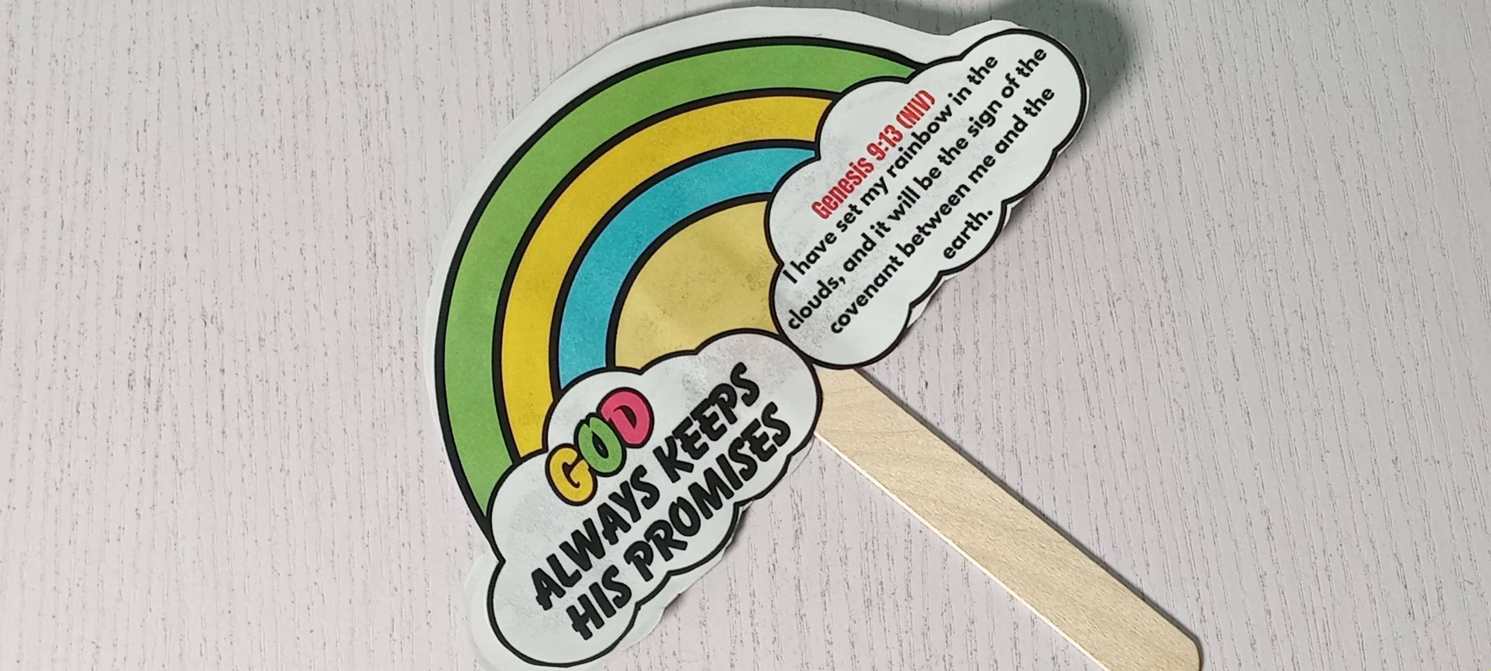 God's Promises Rainbow Fan Craft, Sunday School Lessons, Bible Activity ...