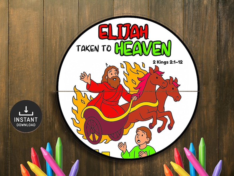 Elijah's Ascension Bible Story Craft, Sunday School Activity (digital ...