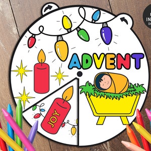 Advent Coloring Wheel, Bible Activity, Kids Bible Lesson, Memory Game ...