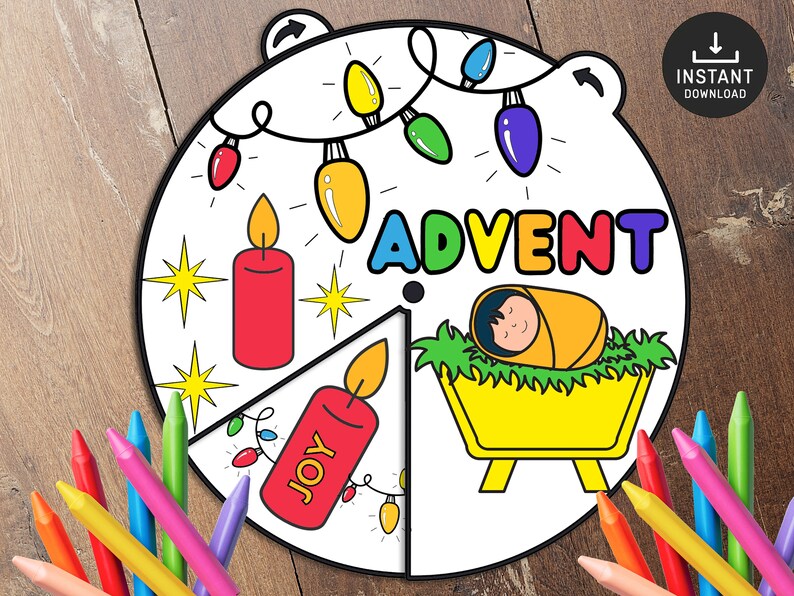 Advent Coloring Wheel, Bible Activity, Kids Bible Lesson, Memory Game ...