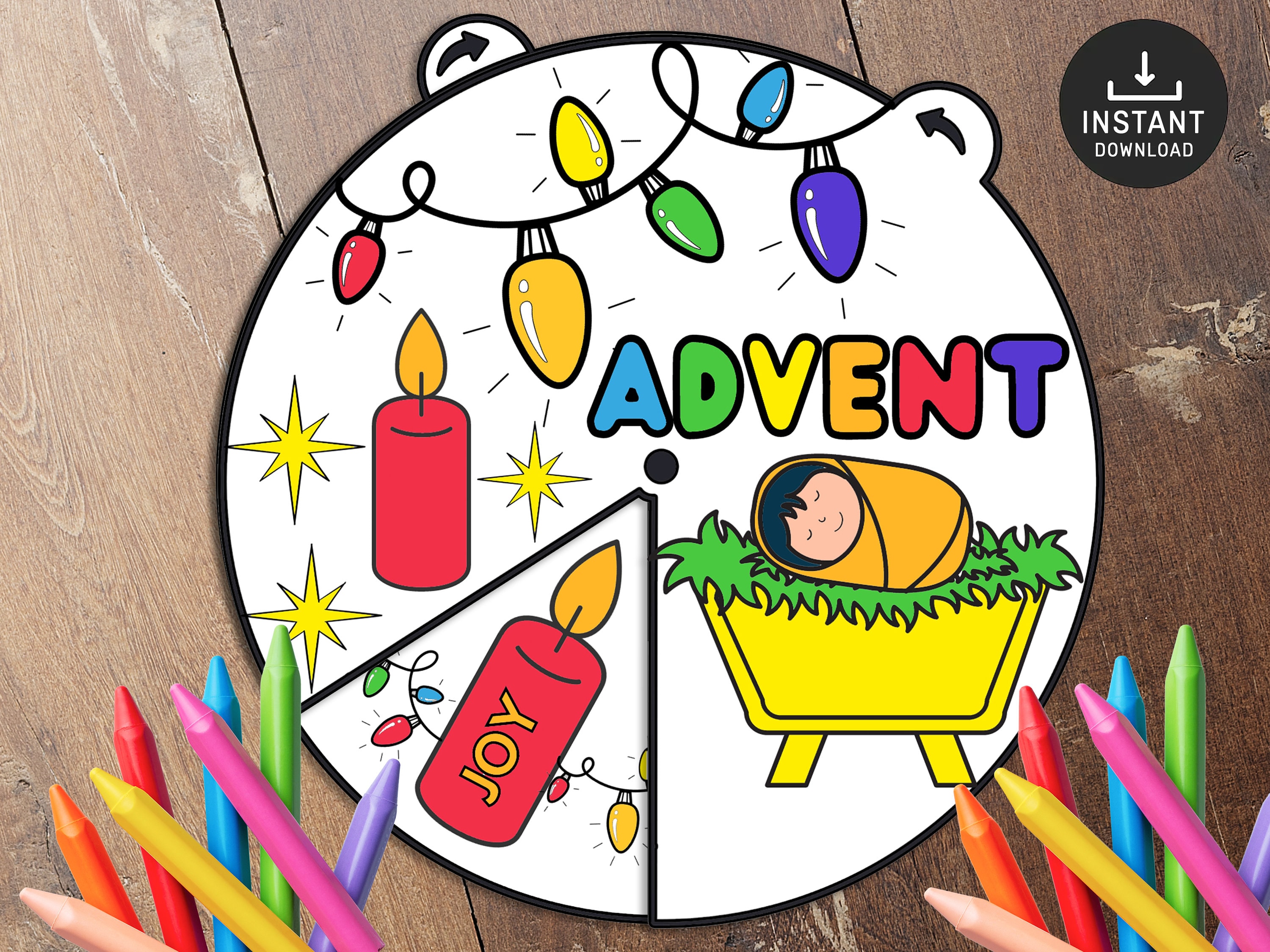 Advent Coloring Wheel, Bible Activity, Kids Bible Lesson, Memory Game ...