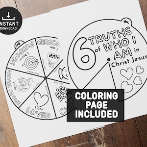 Printable Identity in Christ Coloring Wheel, Printable Bible Activity ...
