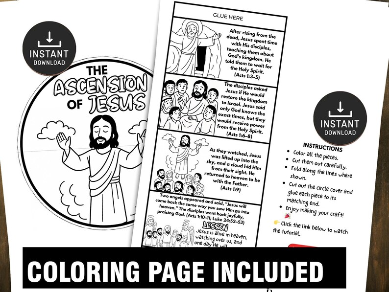 Ascension of Jesus Folding Surprise Bible Story Craft, Sunday School ...