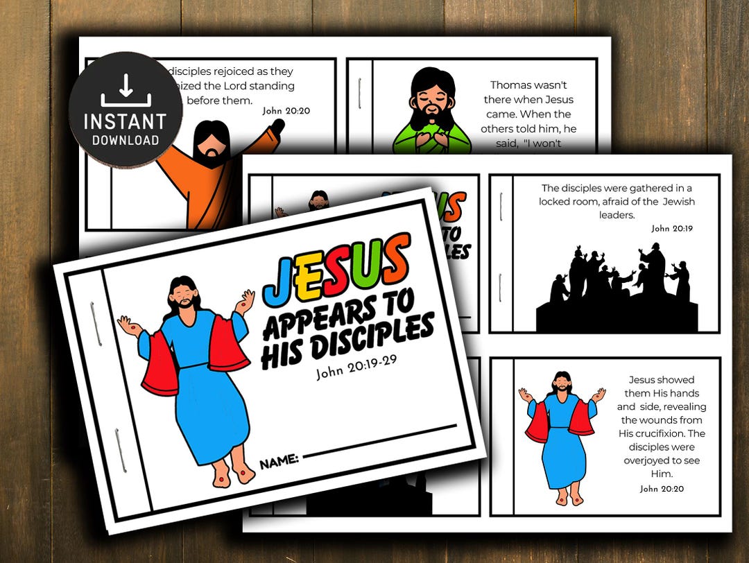 Jesus Appears to His Disciples Mini Book, Easter Craft, Bible Lesson ...
