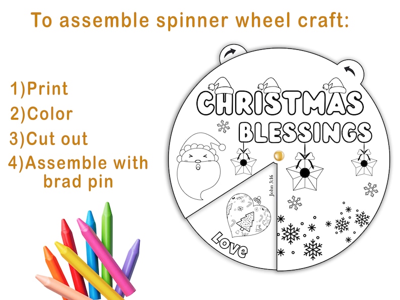 Christmas Blessings Coloring Wheel, Printable Bible Activity ...