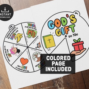 God's Gift to Me Coloring Wheel, Coloring Wheel, Bible Activity, Kids ...