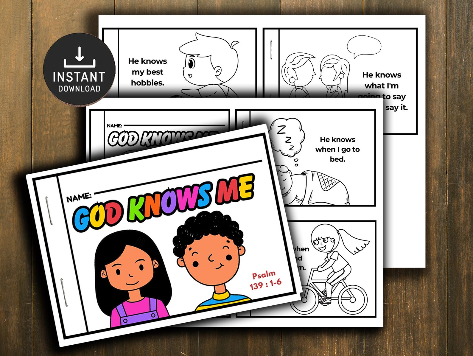 God Knows Me Mini Book, Psalm 139, Bible Story Activity, Bible Lesson ...
