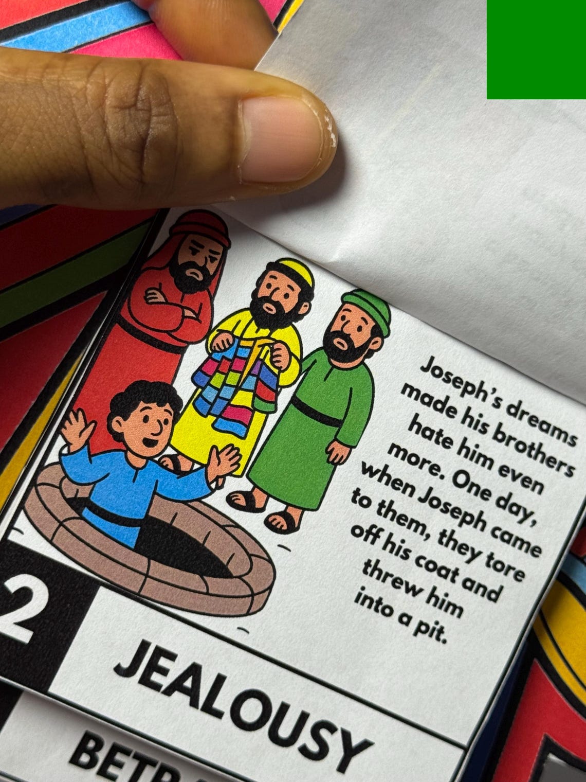 Joseph's Coat of Many Colors Flipbook Bible Craft for Kids, Memory Game ...