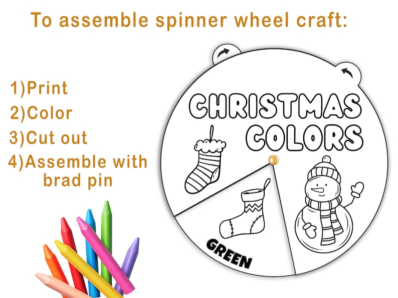 Christmas Colors Coloring Wheel, Printable Bible Activity, Watercolor ...