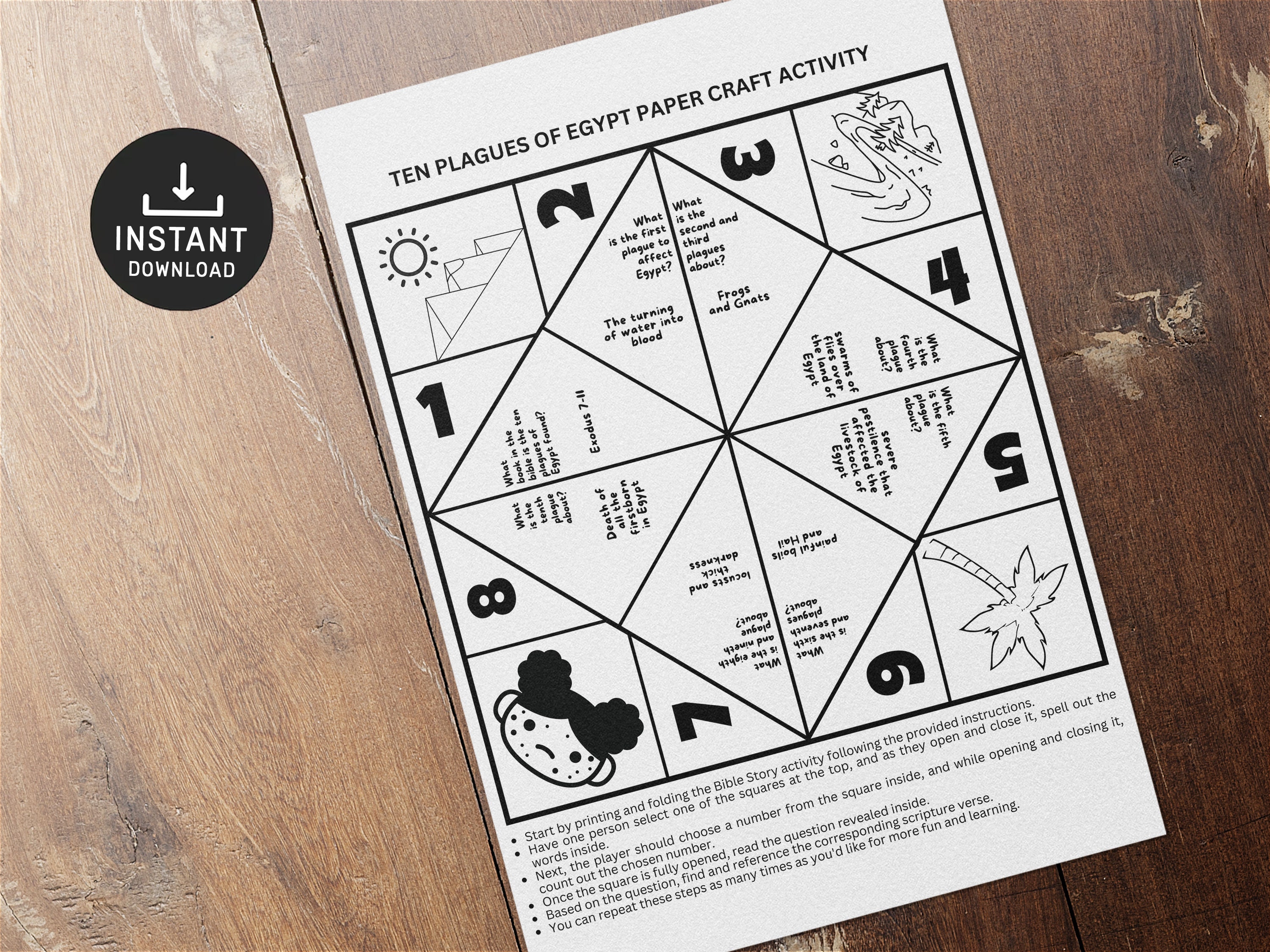 Ten Plagues of Egypt, Bible Verse Activity, Watercolor, Kids Bible ...