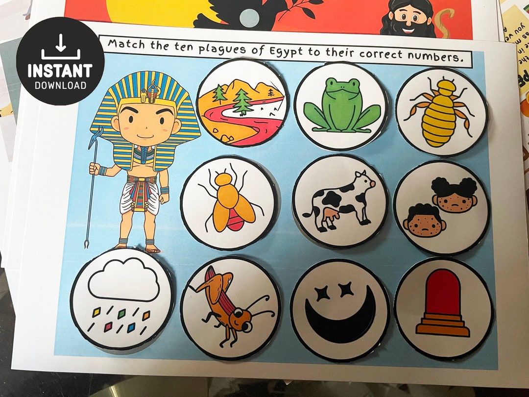 Ten Plagues of Egypt, Bible Busy Book, Bible Activity, Kids Passover ...