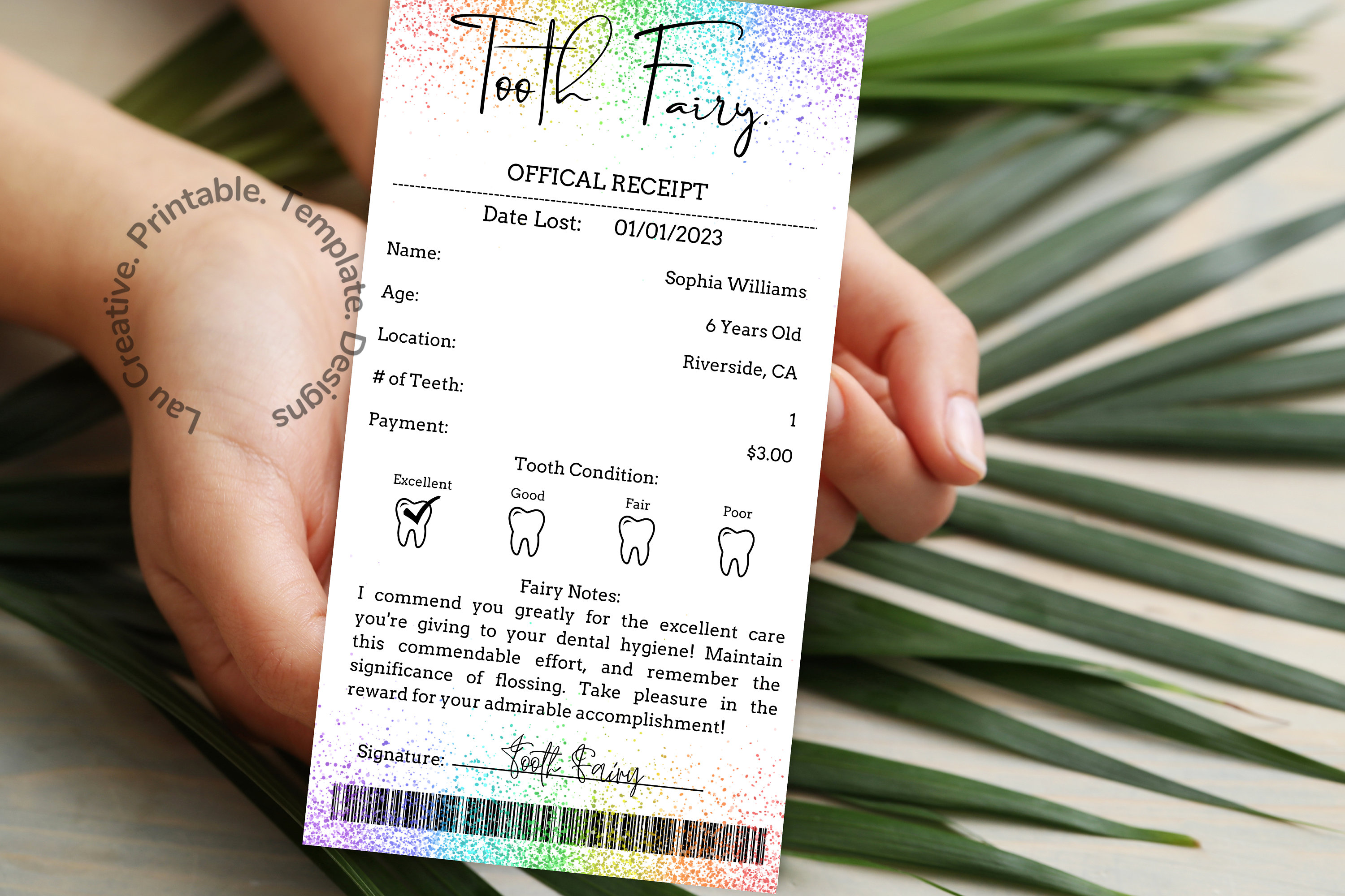 Editable Tooth Fairy Receipt Printable Certificate | First Tooth Lost ...