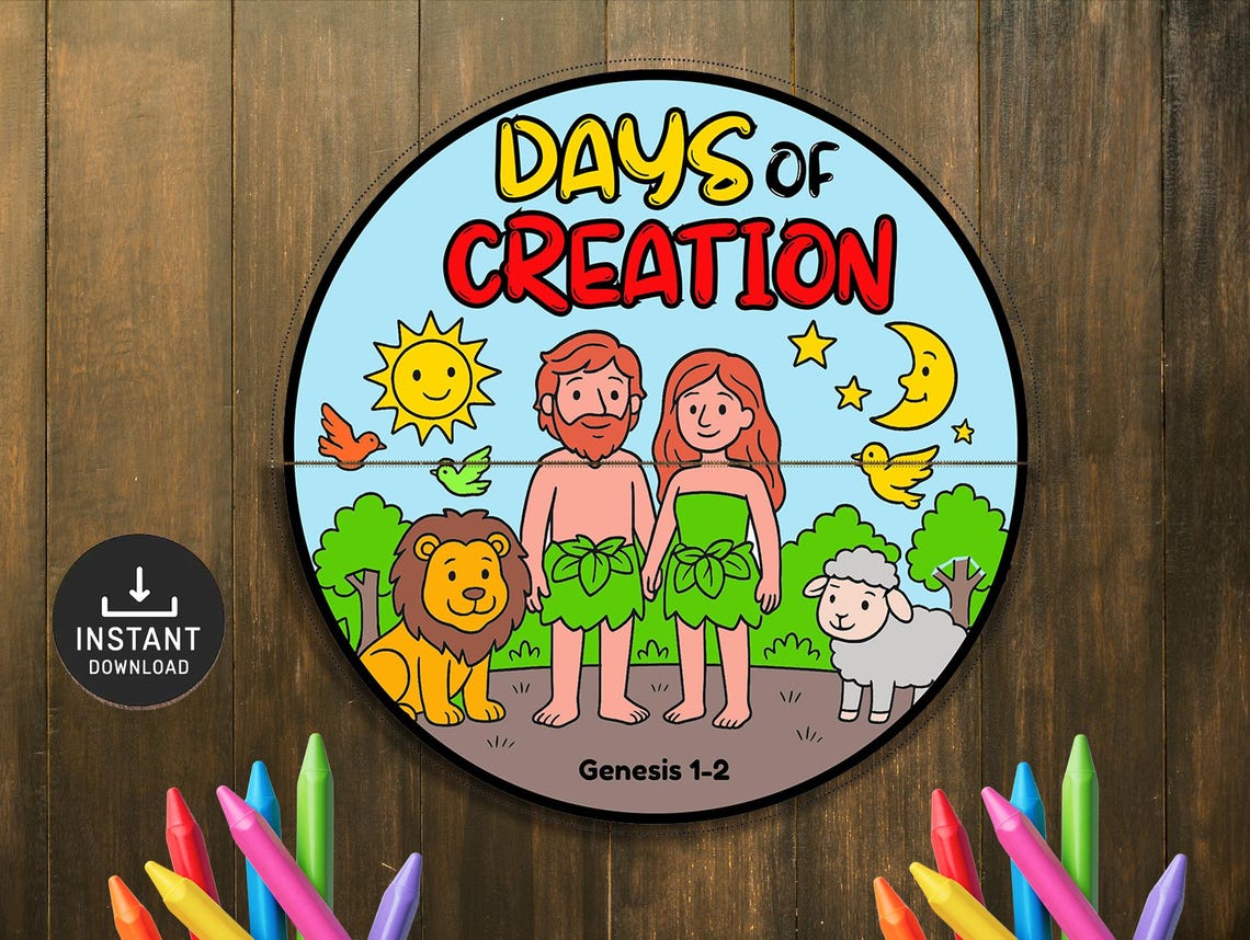 Days of Creation Folding Surprise Bible Story Craft, Bible Story ...