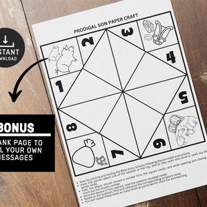 Prodigal Son Bible Story Activity, Sunday School Craft, Parable of ...