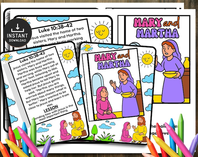 Mary and Martha, Martha and Mary Jesus, Preschool Bible Activities ...