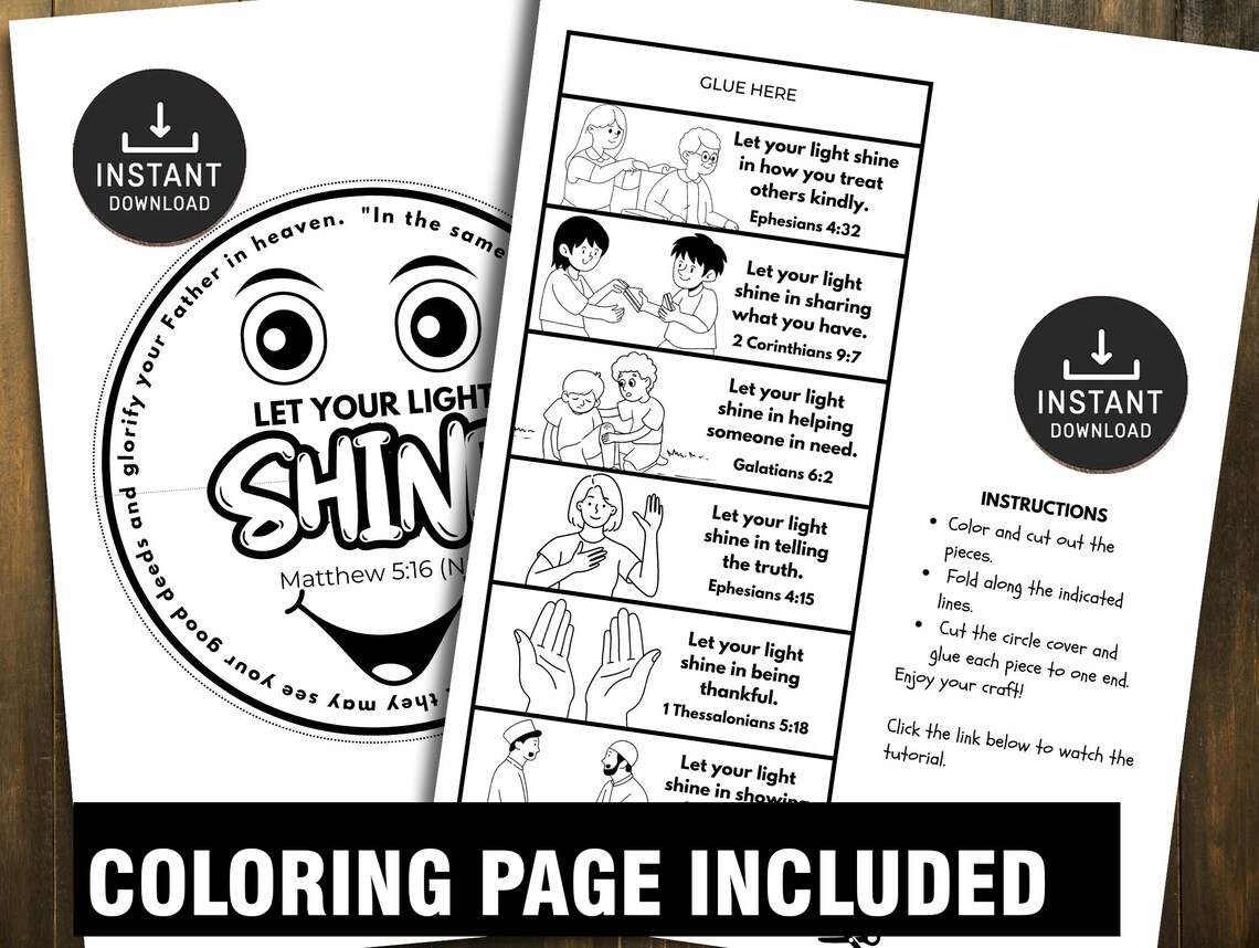Let Your Light Shine Folding Surprise Bible Story Craft, Sunday School ...