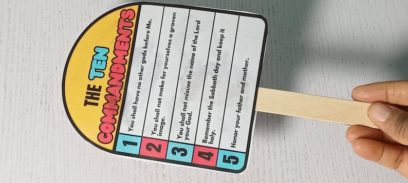 The Ten Commandments Fan Craft, Bible Activity, Kids Bible Lesson ...