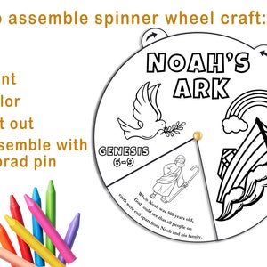Noahs Ark Coloring Wheel Printable Bible Activity Kids Bible - Etsy UK