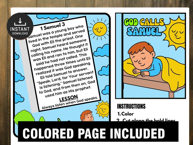 God Calls Samuel, Bible Story Craft, Kids Bible Lesson, Sunday School ...