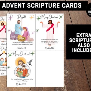 Advent Scripture Cards, Advent Calendar, Watercolor, Floral, Nativity ...