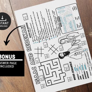 Isaac and Rebekah Activity Placemat, Bible Activity, Sunday School ...