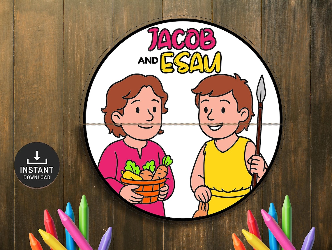 Jacob and Esau Folding Surprise Bible Story Craft, Kids Bible Lesson ...