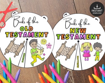 Old & New Testament Coloring Wheel Books of the Bible Printable Bible ...