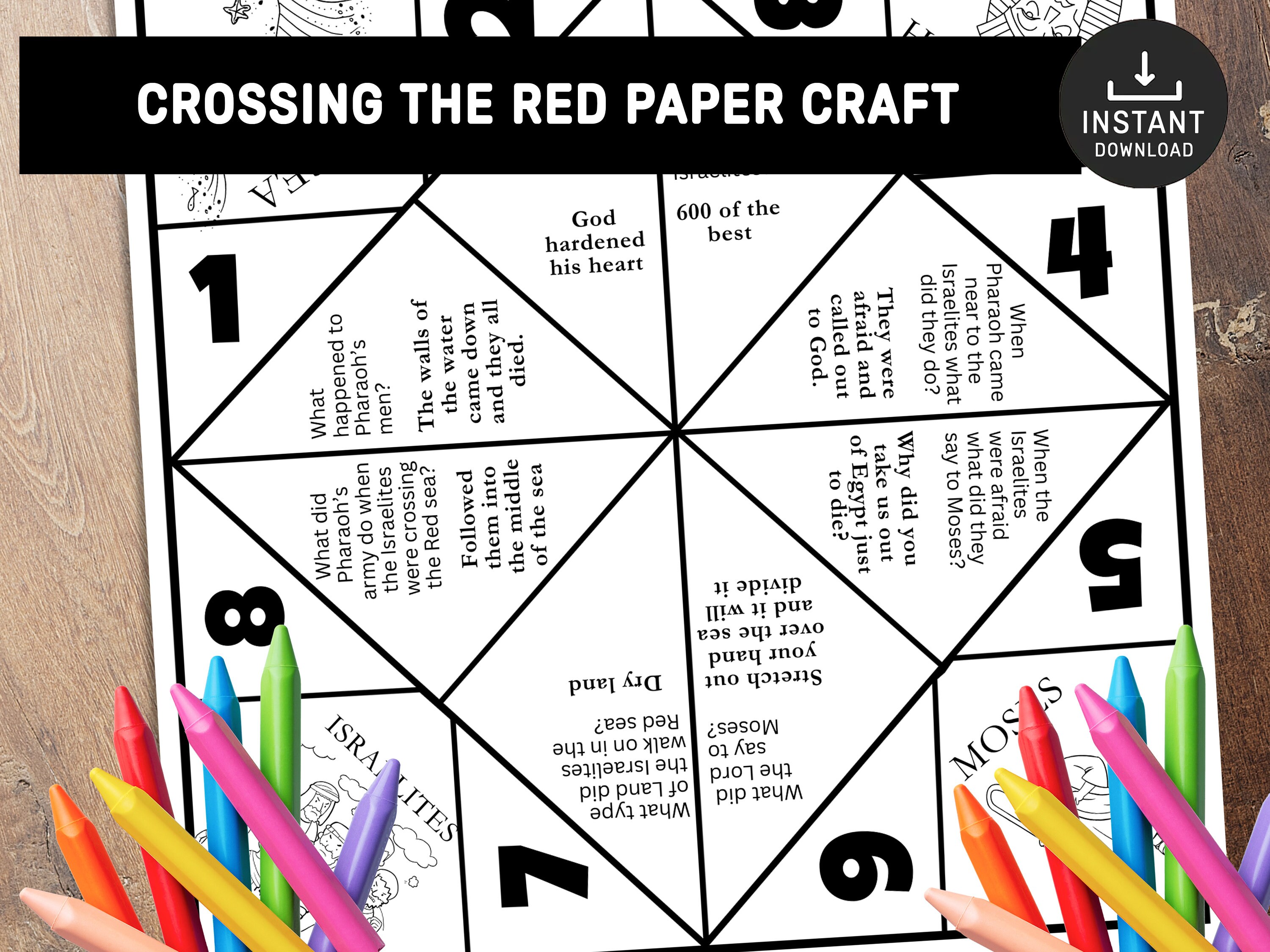 Crossing the Red Sea Sunday School Craft Fortune Teller - Etsy UK