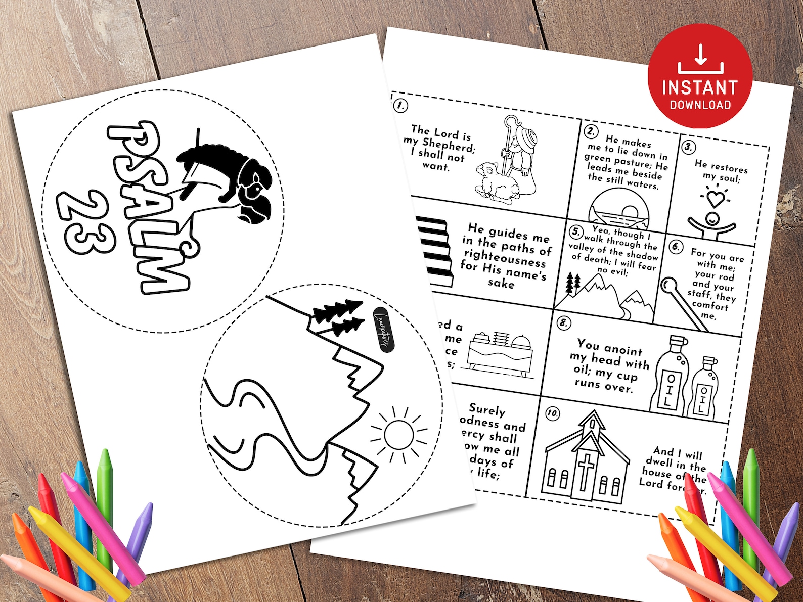 Psalm 23 Bible Story Activity, Sunday School Craft, Printable Paper ...