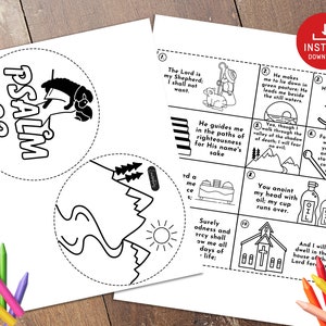 Psalm 23 Bible Story Activity, Sunday School Craft, Printable Paper ...