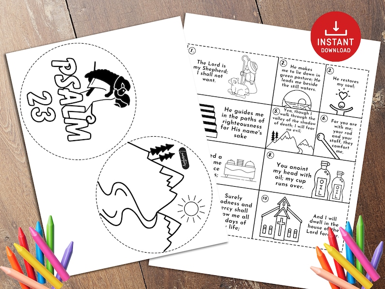 Psalm 23 Bible Story Activity, Sunday School Craft, Printable Paper ...