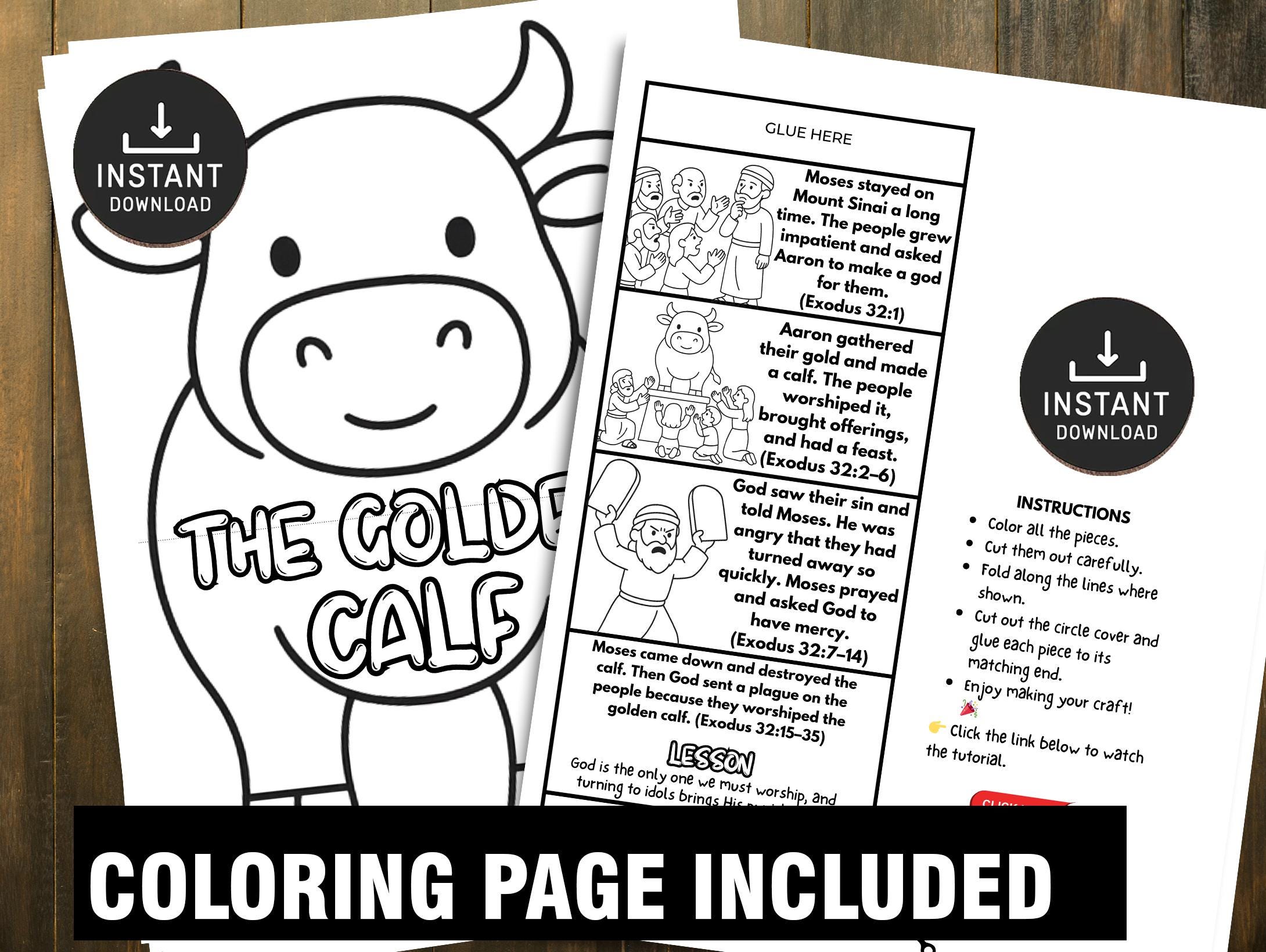 Moses and the Golden Calf Folding Surprise Bible Story Craft, Bible ...