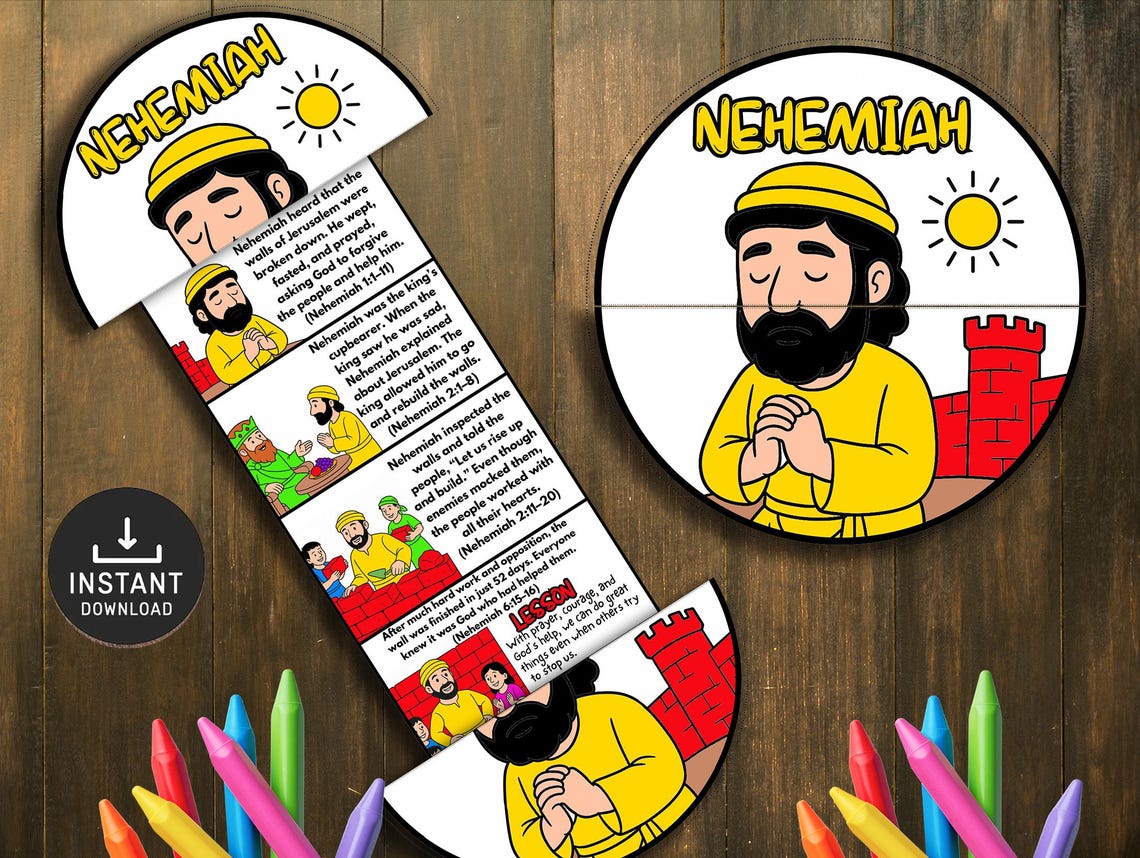 Nehemiah Bible Story Craft, Sunday School Lesson (digital Download) - Etsy