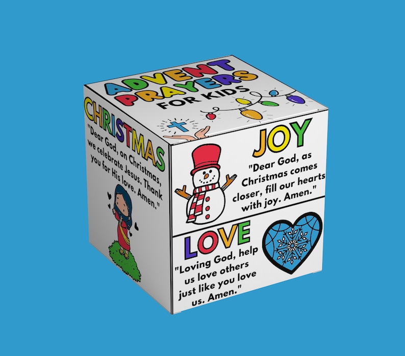 Advent Prayers Coloring Cube, Bible Activity, Kids Bible Lesson, Memory ...
