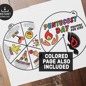 Pentecost Prayers, Coloring Wheel, Acts 2 Bible Lesson, Sunday School ...