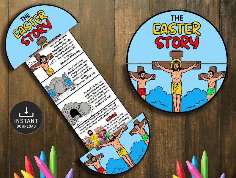 Easter Story Folding Surprise Bible Story Craft, Sunday School Activity ...