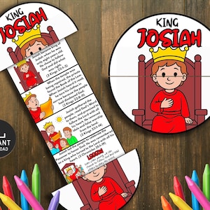King Josiah Folding Surprise Bible Story Craft, Kids Bible Lesson ...