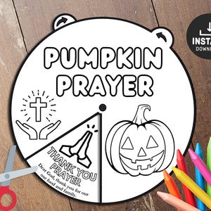 Pumpkin Prayer for Halloween Coloring Wheel, Bible Activity, Kids Bible ...