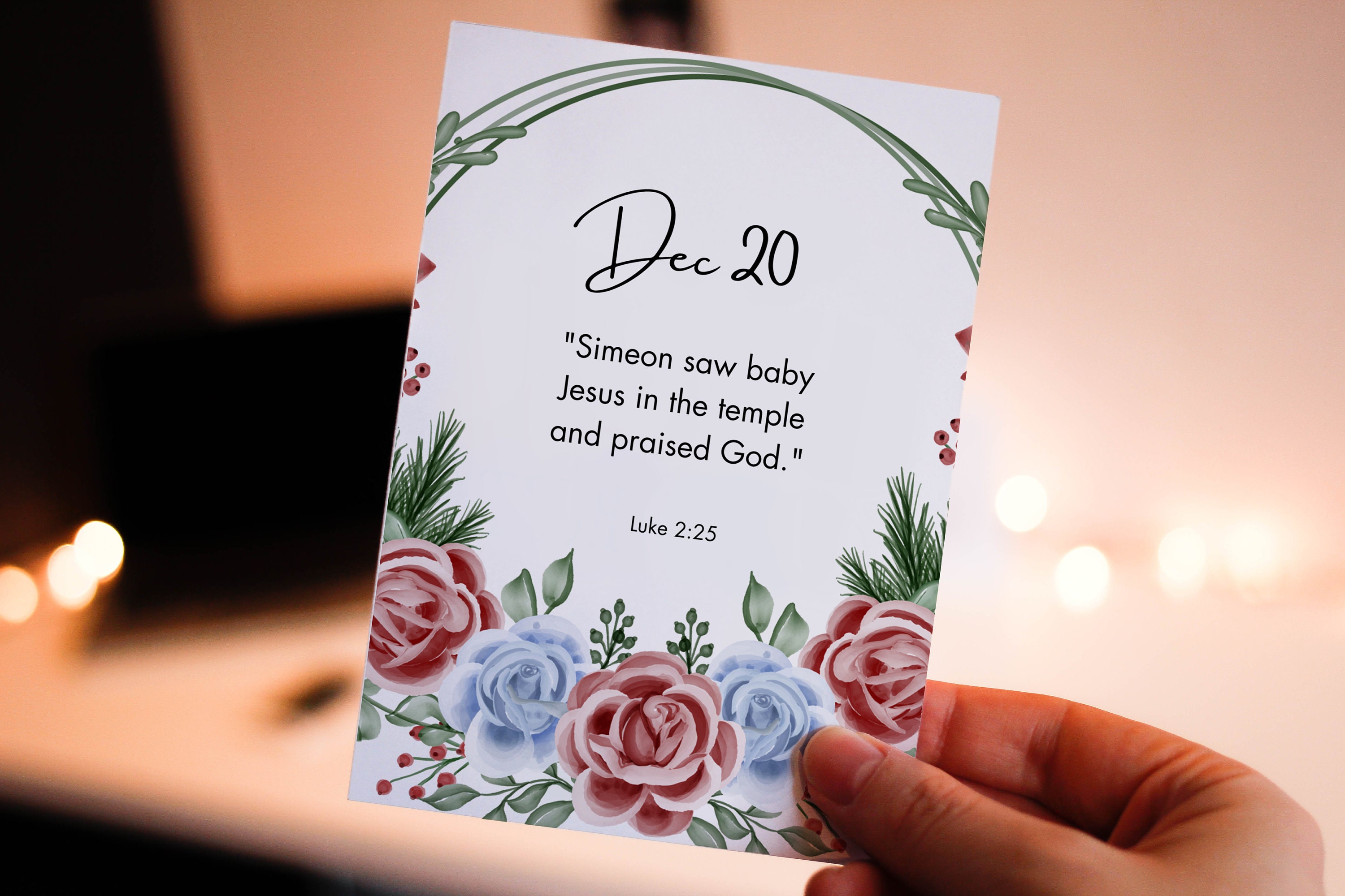 Advent Scripture Cards, Advent Calendar, Christmas Countdown ...