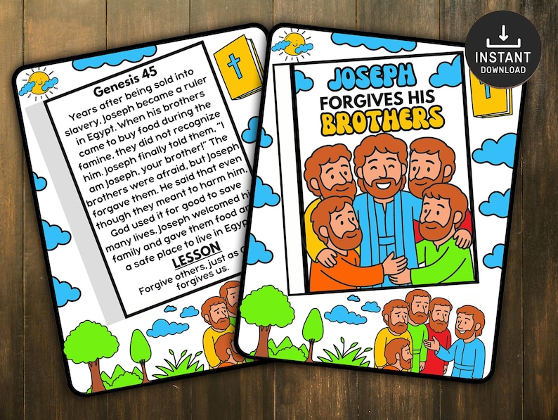 Joseph and His Brothers Mini Book, Bible Lesson, Sunday School, Bible ...