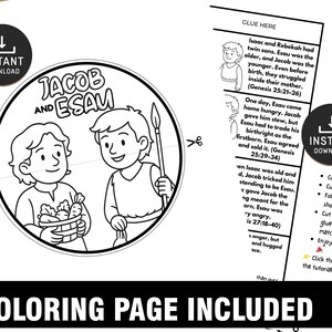 Jacob and Esau Folding Surprise Bible Story Craft, Kids Bible Lesson ...