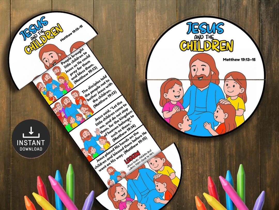Jesus and the Children Bible Story Craft, Sunday School Activity ...