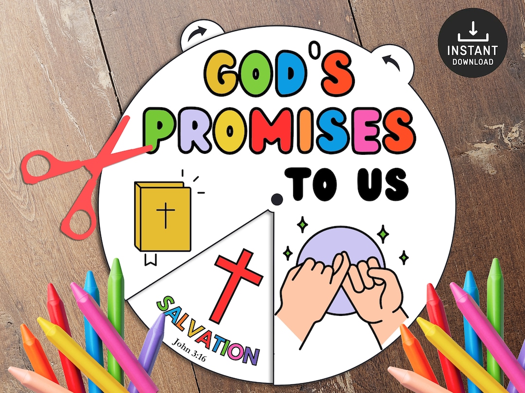 God's Promises to Us Coloring Wheel, Bible Activity, Kids Bible Lesson ...