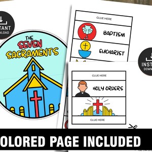 7 Sacraments Folding Surprise Bible Story Craft, Kids Bible Lesson ...